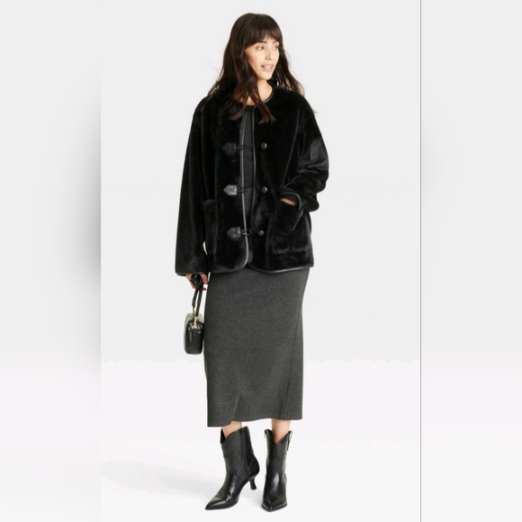 Universal Thread | Jackets & Coats | Universal Thread Black Faux Fur ...